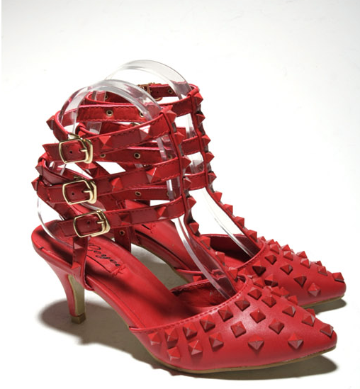 Fashionable Red Rivet High Heels on Luulla