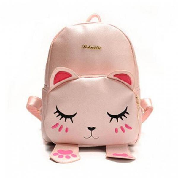 Cute Cat Backpack School Women Pu Leather Backpacks For Teenage Girls ...
