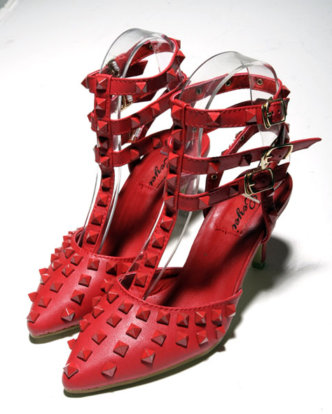 Fashionable Red Rivet High Heels on Luulla