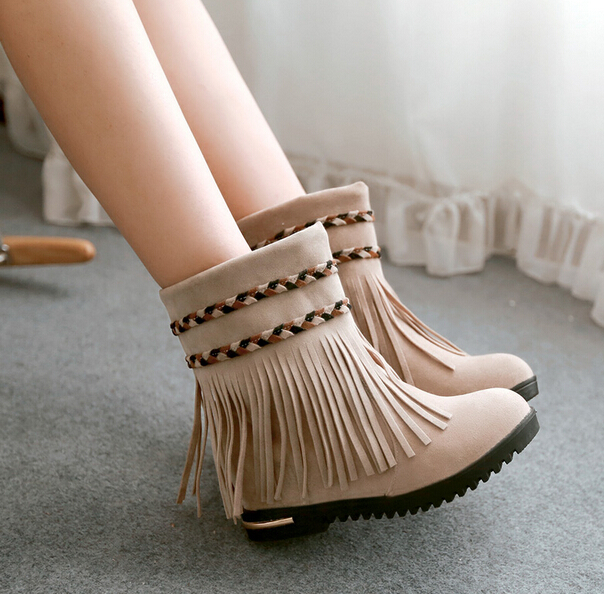 Tassel Boots, Round Head Higher In Short Boots, Boots, Sweet Woman on ...